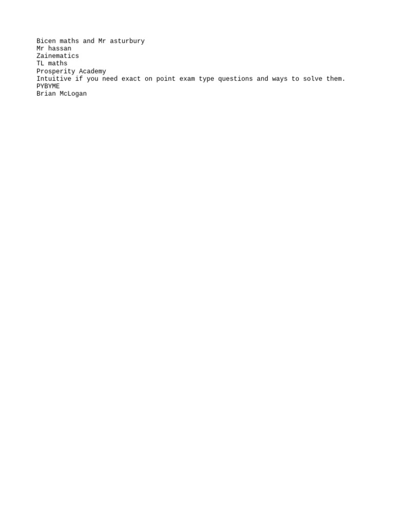 Bicen Maths and MR Asturbury | PDF