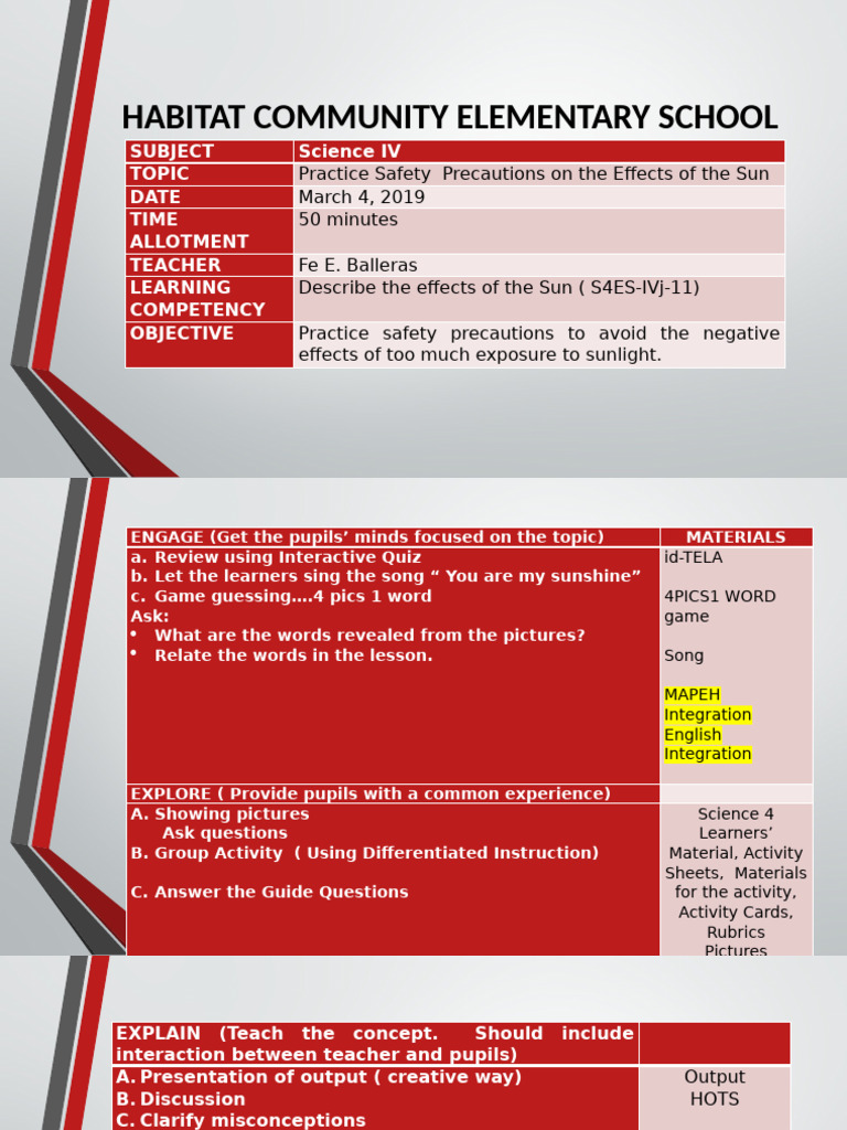 Cot - DLP - Science 4 by Teacher Fe E. Balleras | PDF | Differentiated Instruction | Cognitive ...