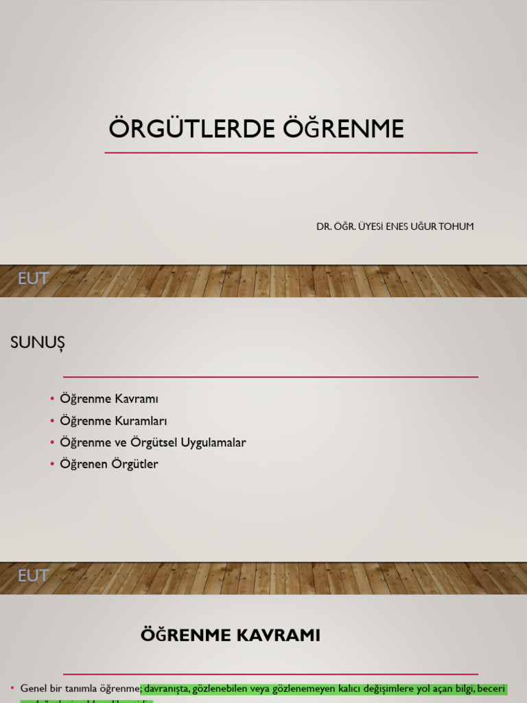 ÖD-5-Örgütlerde Öºrenme | PDF