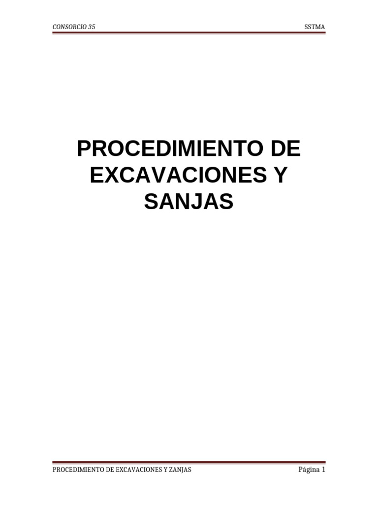 Procedimiento Excavaciones y Sanjas | PDF