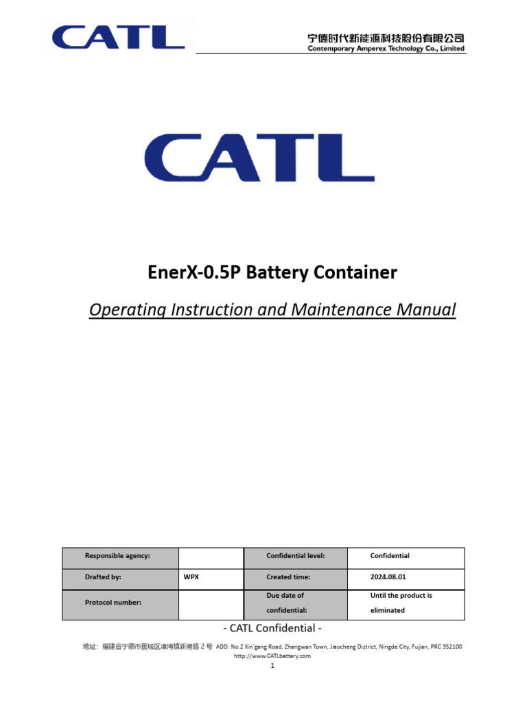 Ener X 0.5P CATL User Manual | PDF | Power Supply | Personal Protective ...