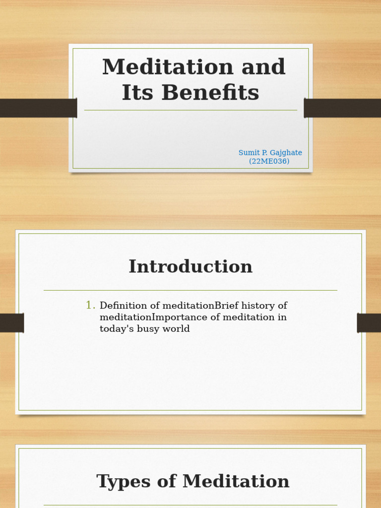 Benefits and Techniques of Meditation | PDF