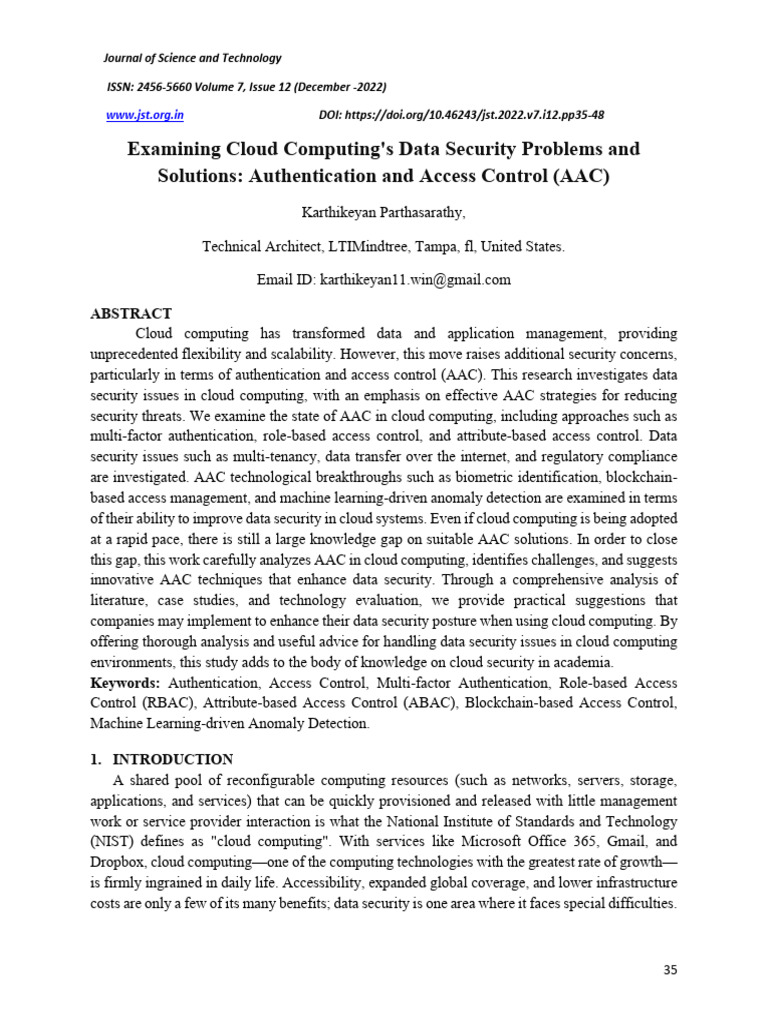Cloud Computing Data Security: AAC Solutions | PDF | Computer Security ...