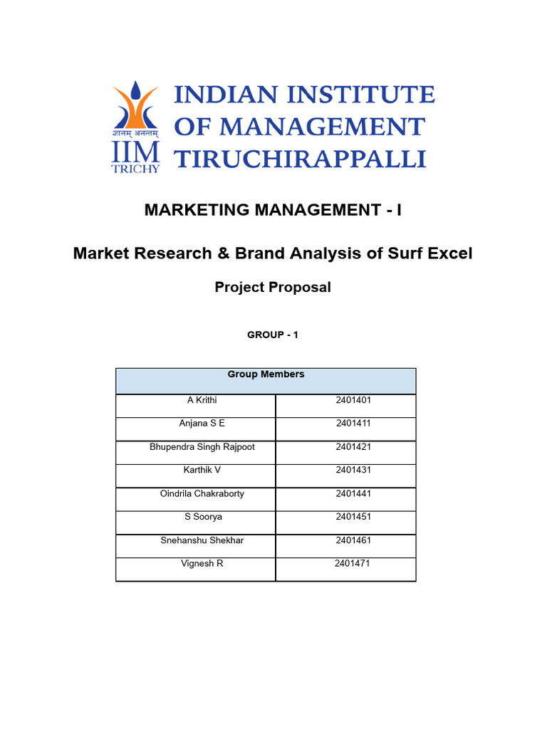 Group 1 - Project Proposal | PDF | Brand | Marketing