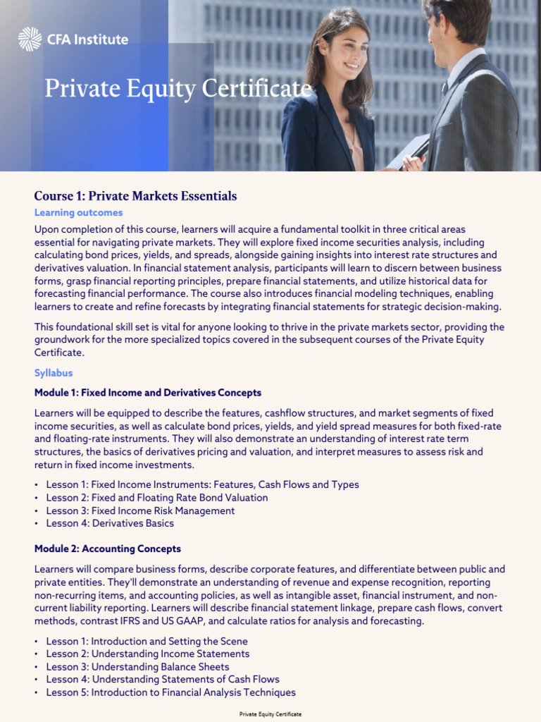 Private Equity Certificate | PDF | Private Equity | Valuation (Finance)