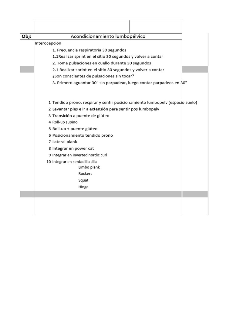 Sesion Acond Lumbope | PDF