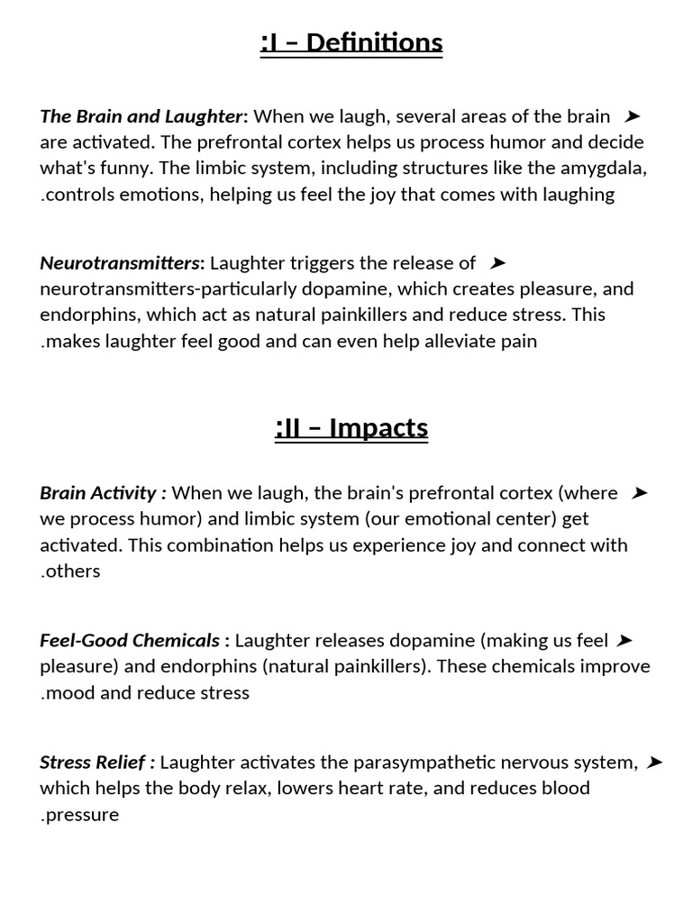 I - Definition S: The Brain and Laughter | PDF