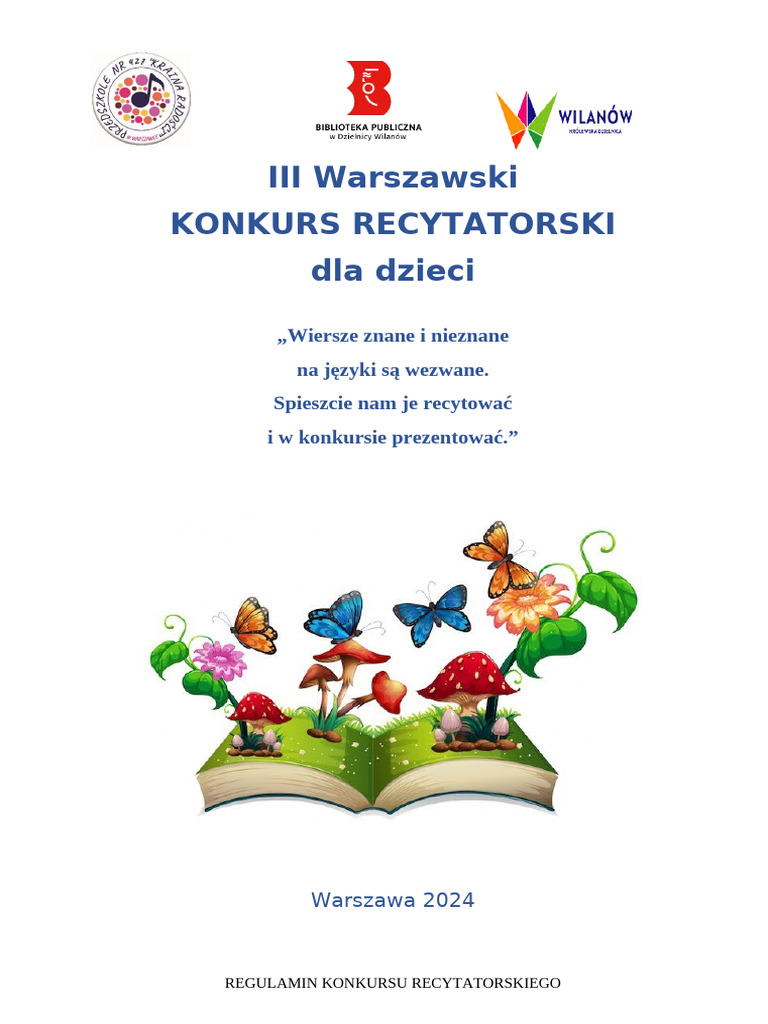 P427 Konkurs Recytatorski 2024 | PDF