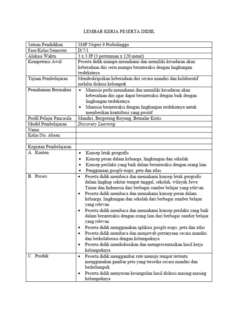 LKPD Ips 7 Kurmer | PDF