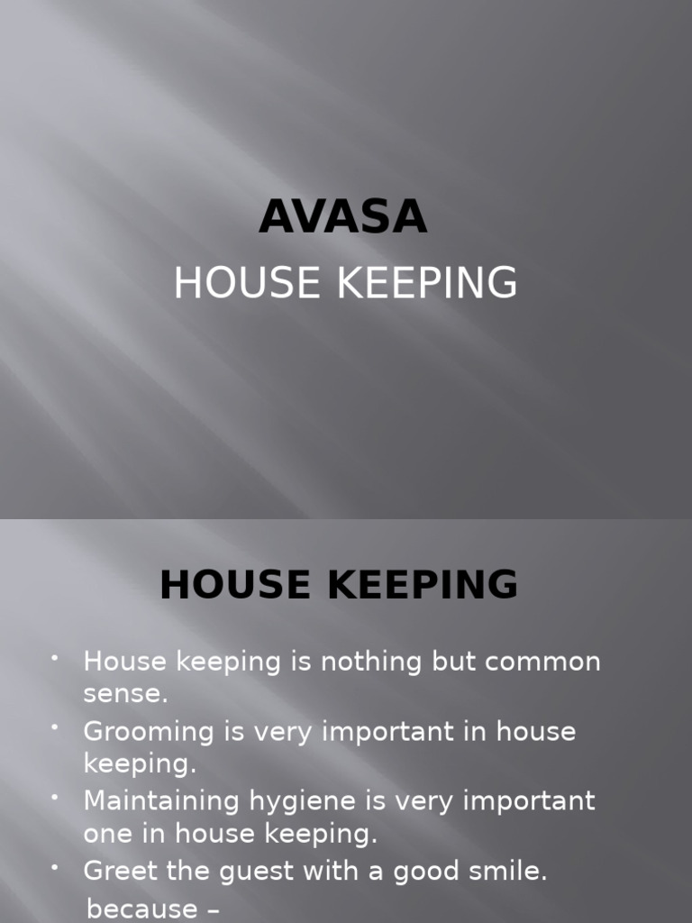 AVASA House Keeping | PDF | Vacuum Cleaner