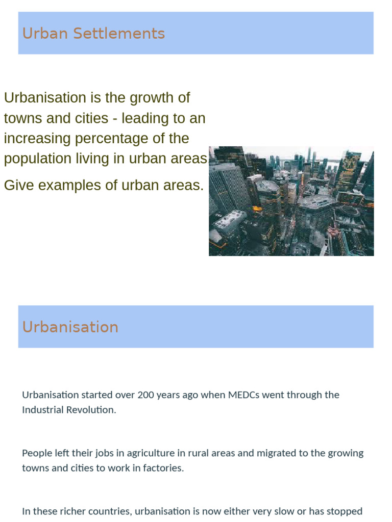 Understanding Urban Settlements and Growth | PDF | Urbanization | Port