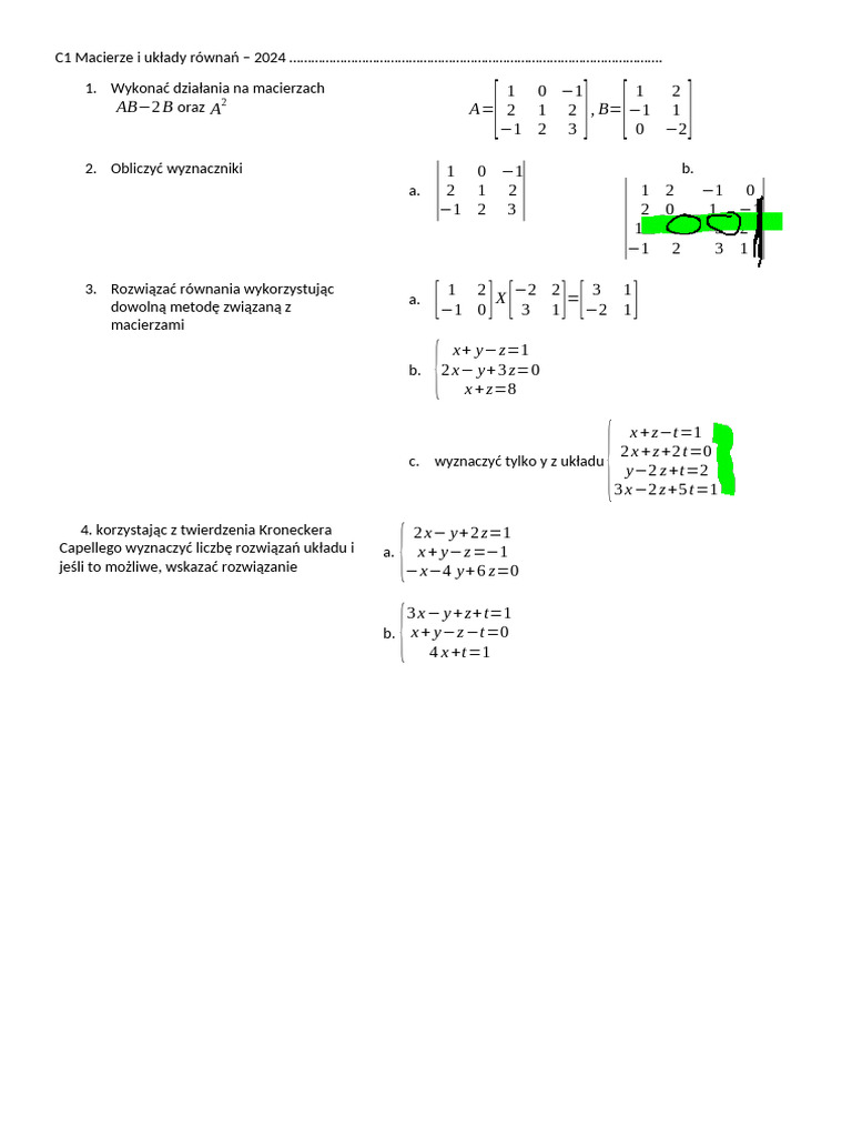 Macierze I Układy Równań | PDF
