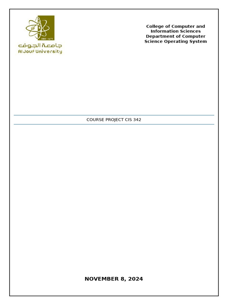 Course Project Cis 342 | PDF | Scheduling (Computing) | Operating System