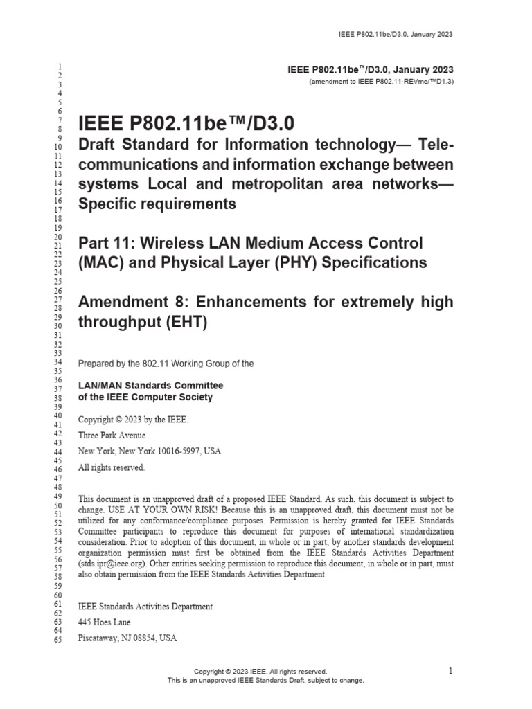 802 11be-2023 | PDF | Ieee 802.11 | Telecommunications