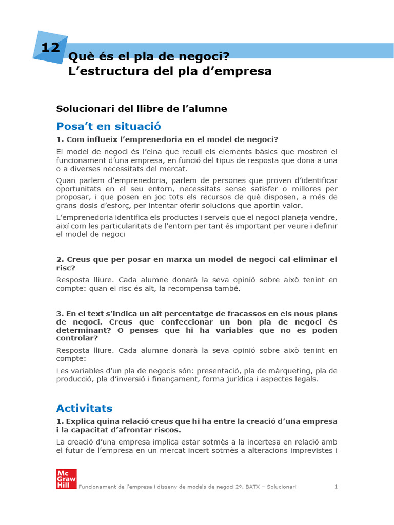 Solucionari Unitat 12 | PDF