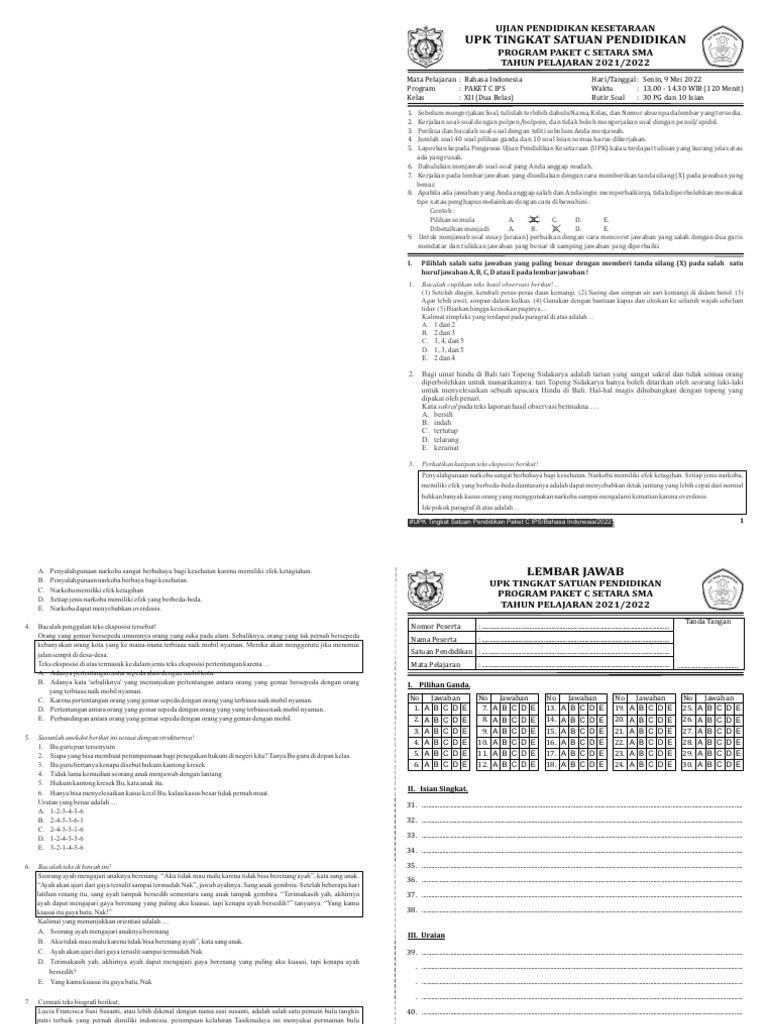 UPK 2022 Bahasa Indonesia | PDF