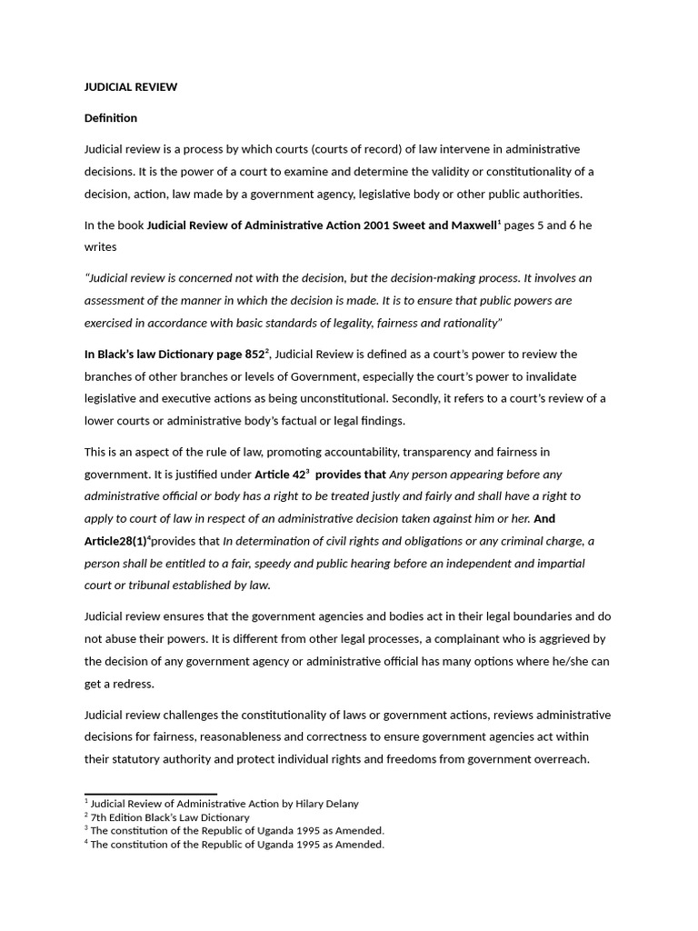 Judicial Review | PDF | Mandamus | Appeal