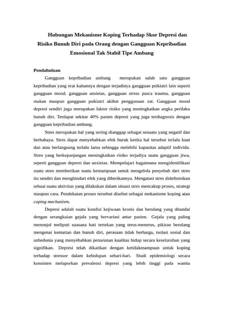 Artikel Mekanisme Koping | PDF