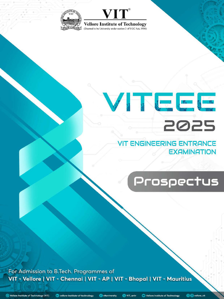 VITEEE Prospectus Syllabus Other Details | PDF