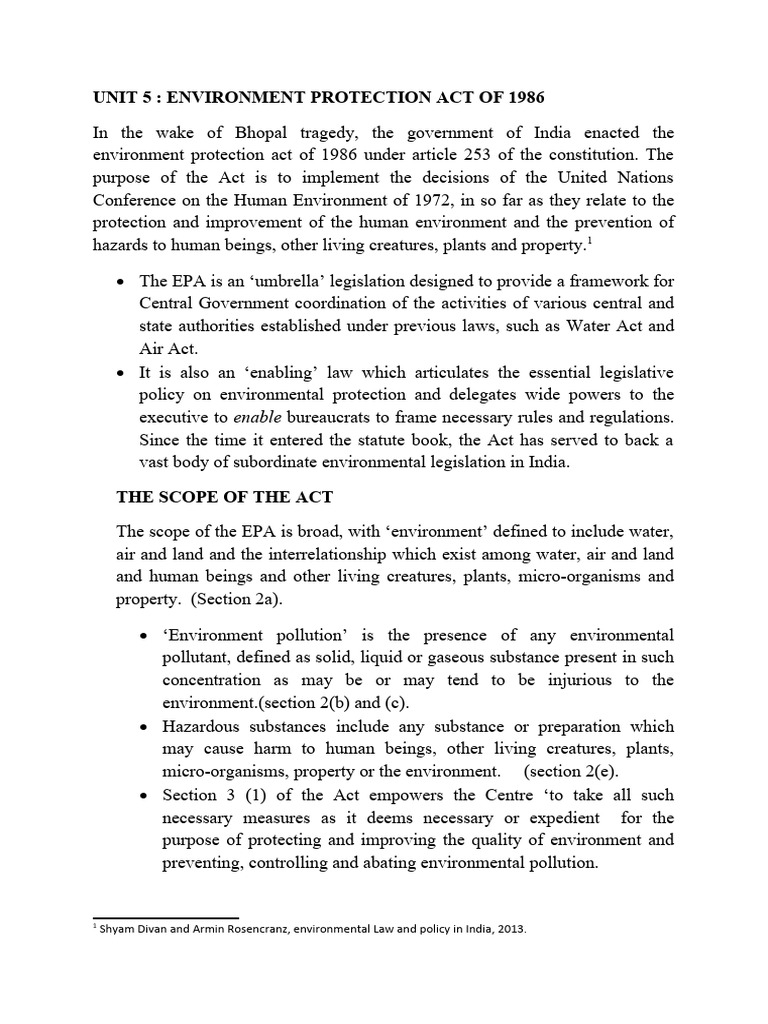 Section 2a: Scope of Environment Act | PDF | Environmental Impact ...