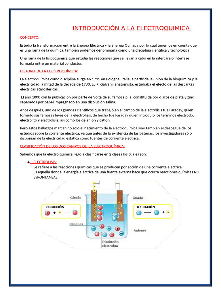 INTRODUCCIÓN A LA ELECTROQUIMICA | PDF | Redox | Electroquímica