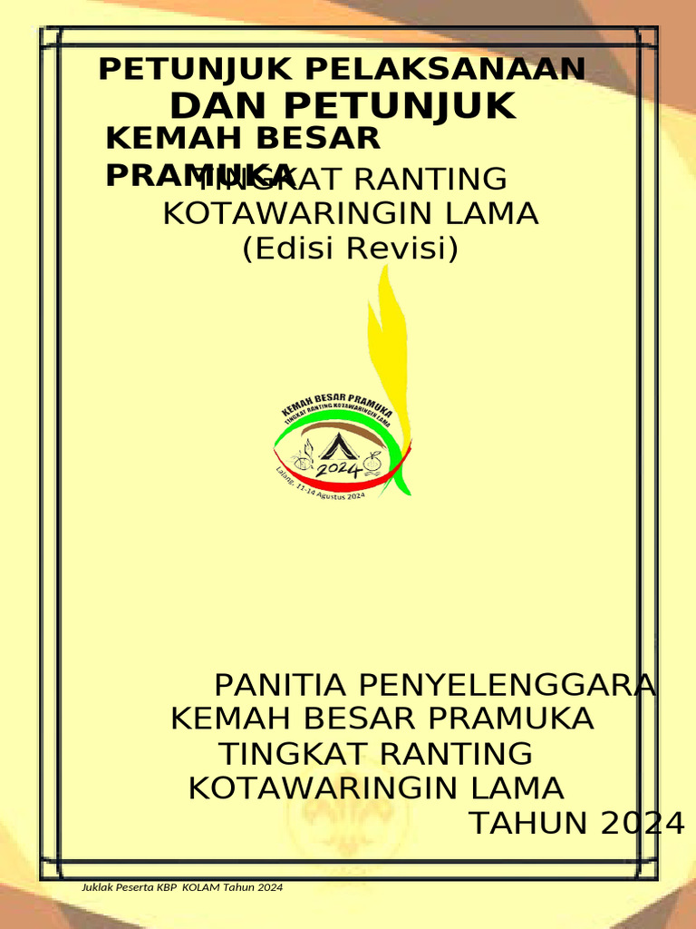 (Revisi) Juklak & Juknis KBP Tingkat Ranting Kolam 2024 | PDF | Karier & Perkembangan | Perjalanan