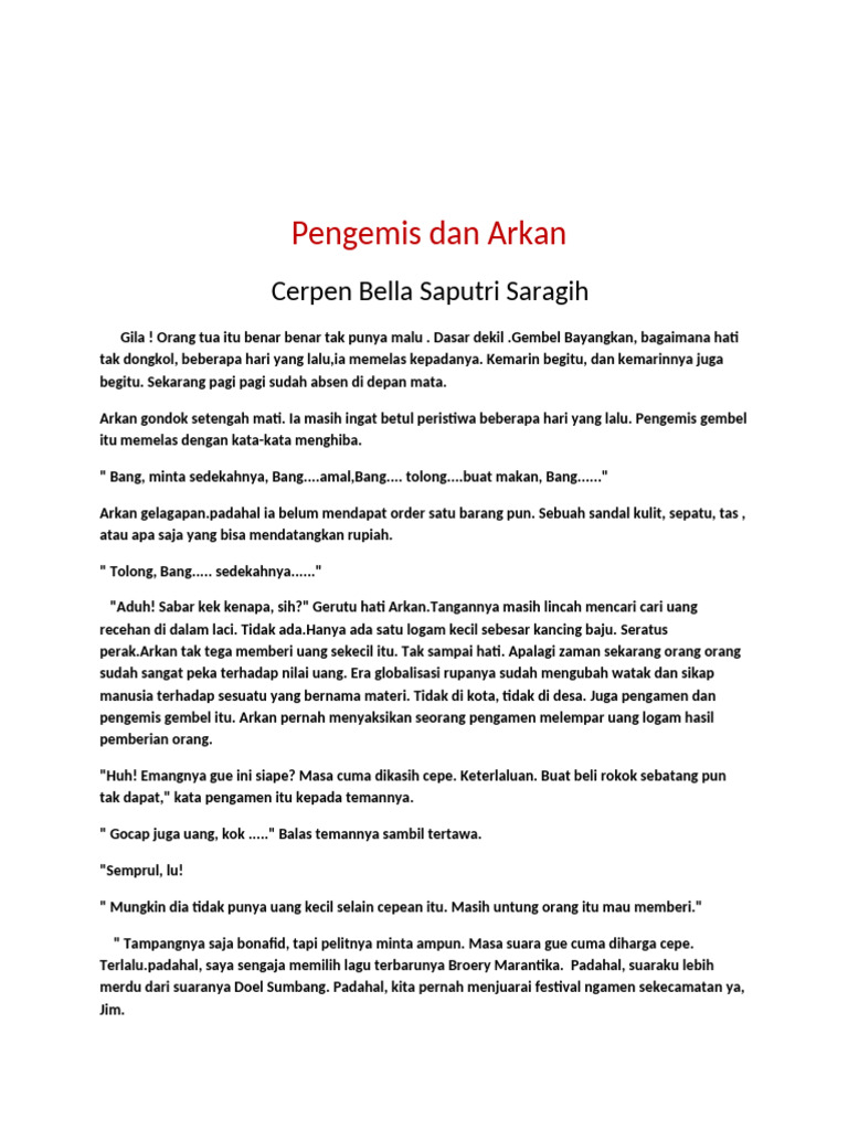 Arkan dan Pengemis Misterius | PDF | Puisi