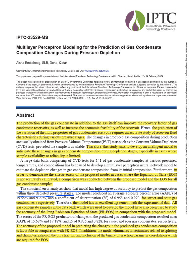 Iptc 23529 Ms | PDF | Gases | Petroleum Reservoir
