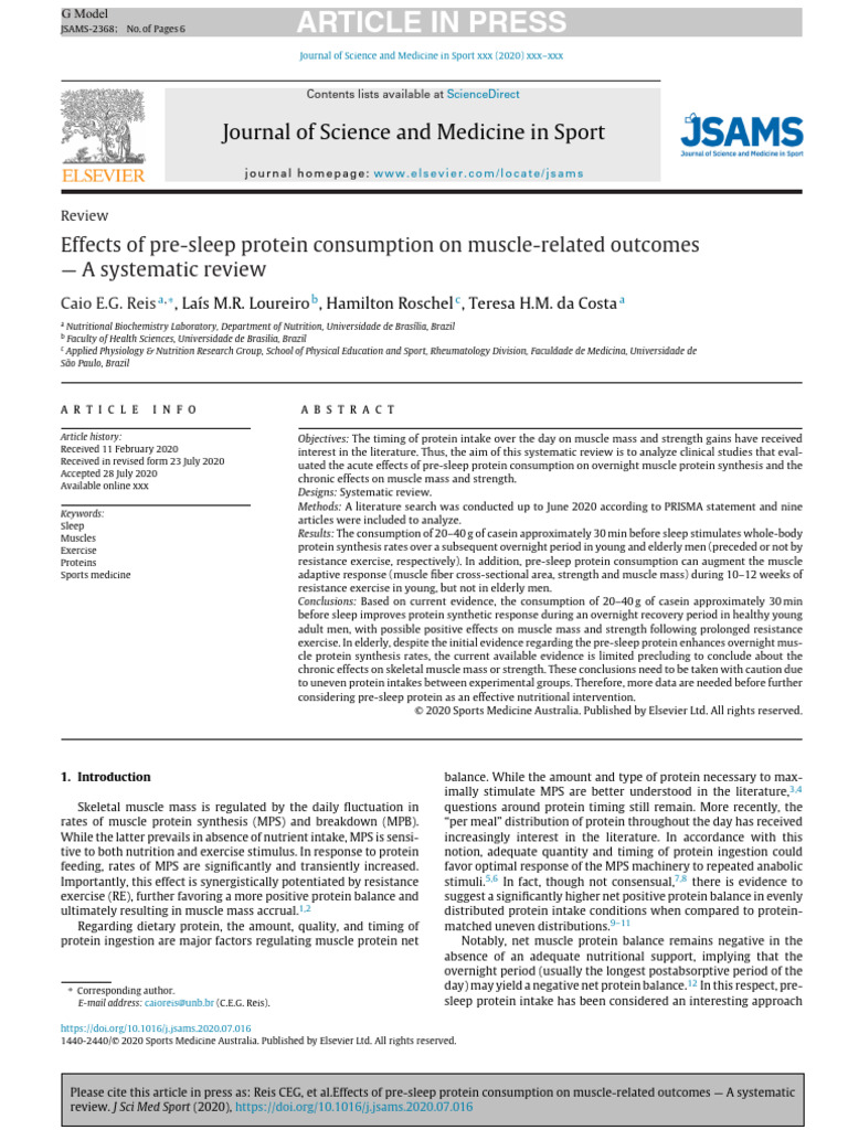 Reis 2020 | PDF | Randomized Controlled Trial | Skeletal Muscle