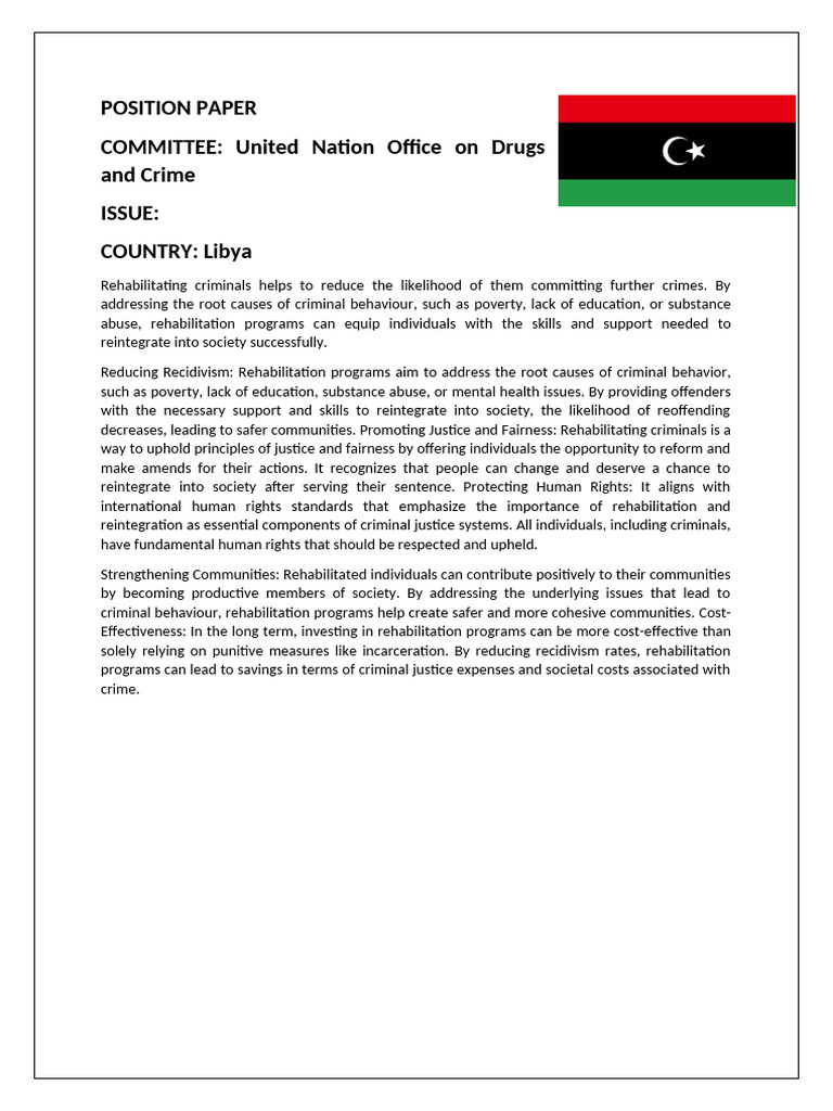 POSITION PAPER Libya | PDF | Self-Improvement
