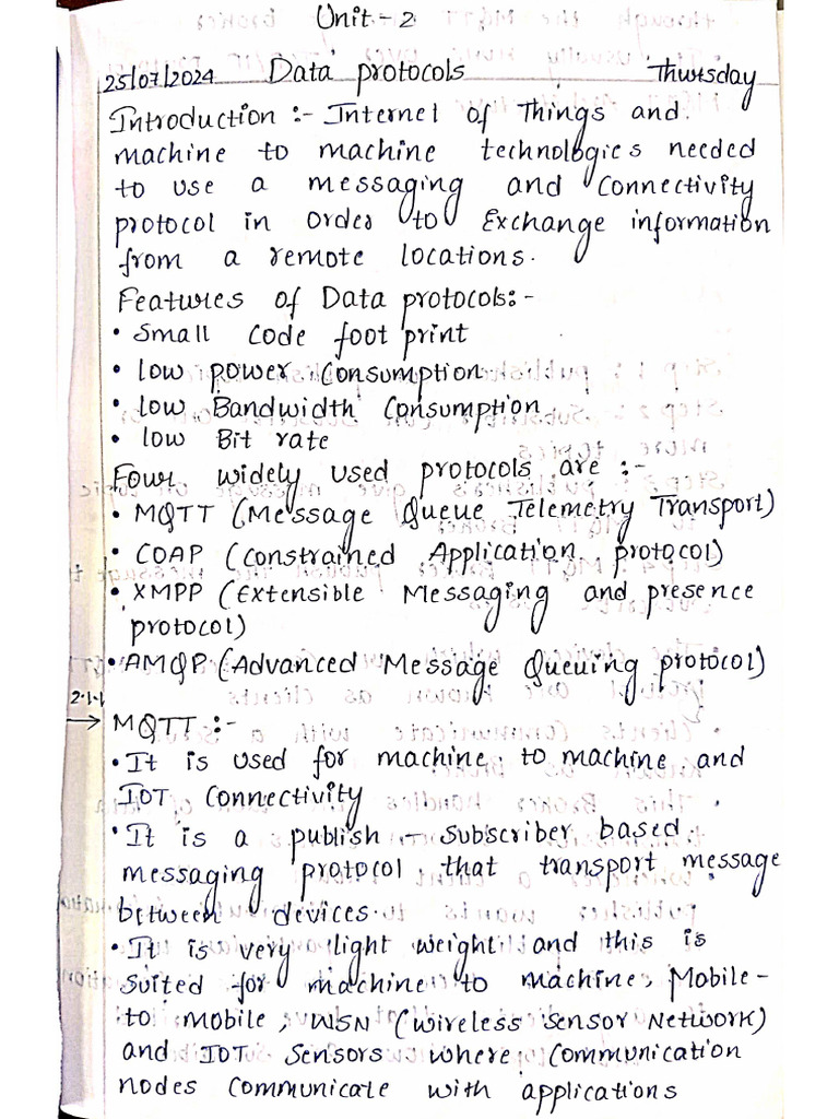 IOT 2nd Unit Notes!! | PDF