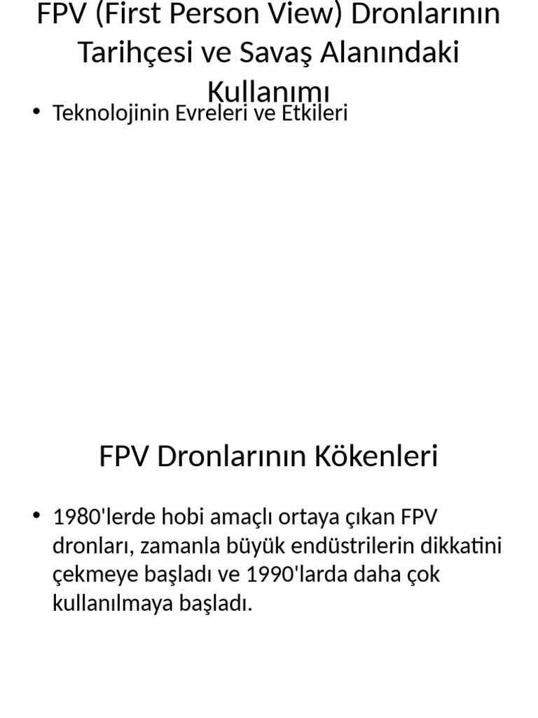 FPV Dronlar Sunumu | PDF