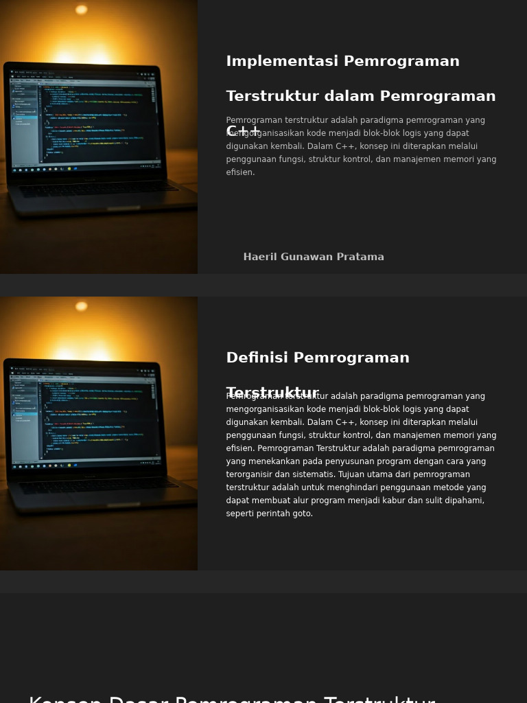 Implementasi Pemrograman Terstruktur Dalam Pemrograman C++ | PDF | Bisnis | Teknologi & Rekayasa