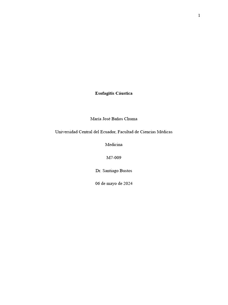 Esofagitis Cáustica PDF | PDF | Endoscopia | Quemar