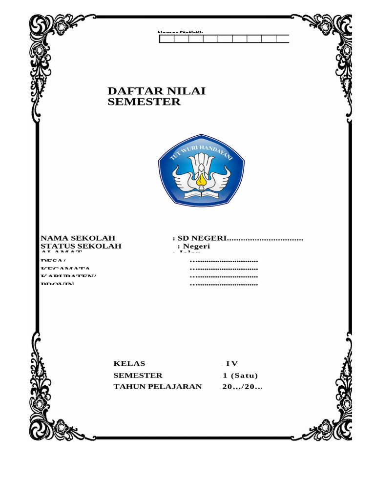 001 2571 Format Daftar Nilai Kurikulum Merdeka Untuk Jenjang SD Compress | PDF
