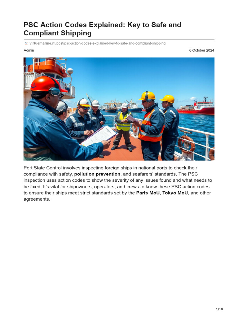Virtuemarine - NL-PSC Action Codes Explained Key To Safe and Compliant ...