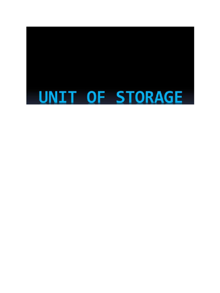 Storage Units | PDF