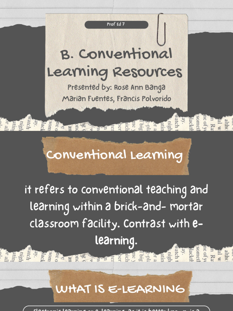 Conventional Learning Resources | PDF | Career & Growth