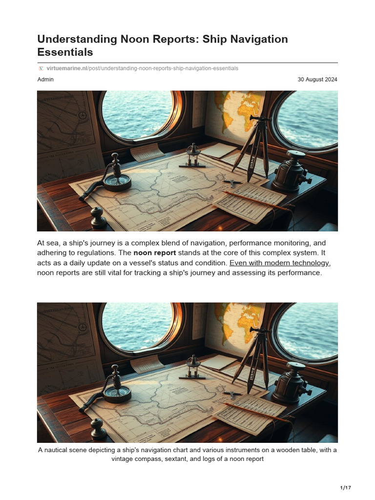 Virtuemarine - Nl-Understanding Noon Reports Ship Navigation Essentials ...
