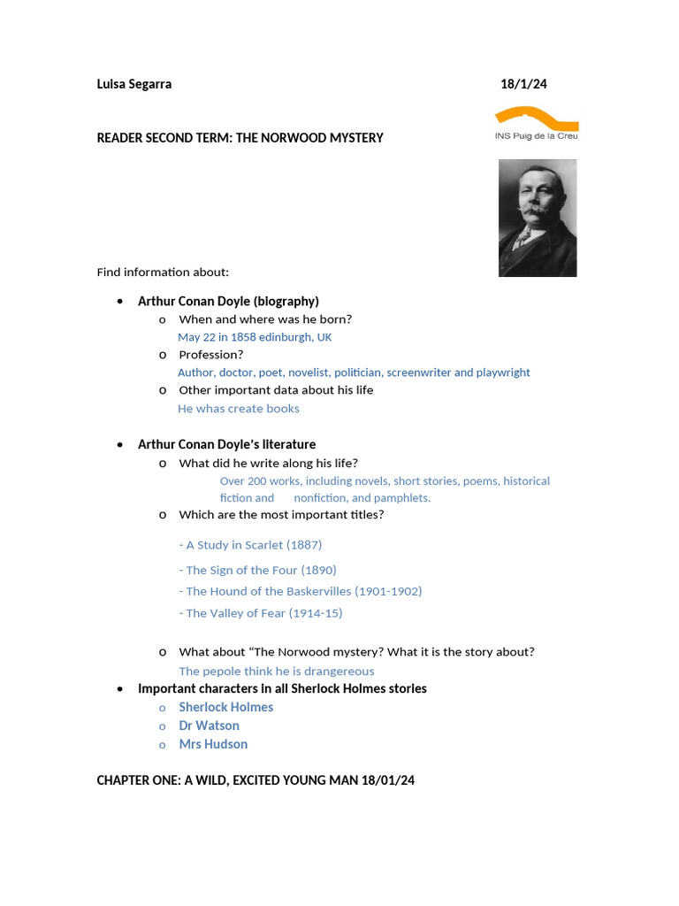 The Norwood Mystery | PDF | Sherlock Holmes | Fictional Gentry