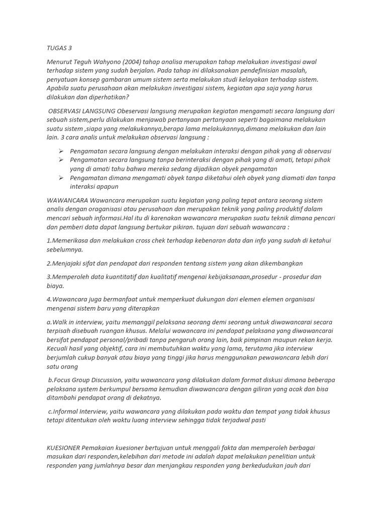 Tugas 3 Analisis Sistem Informasi | PDF | Komputer