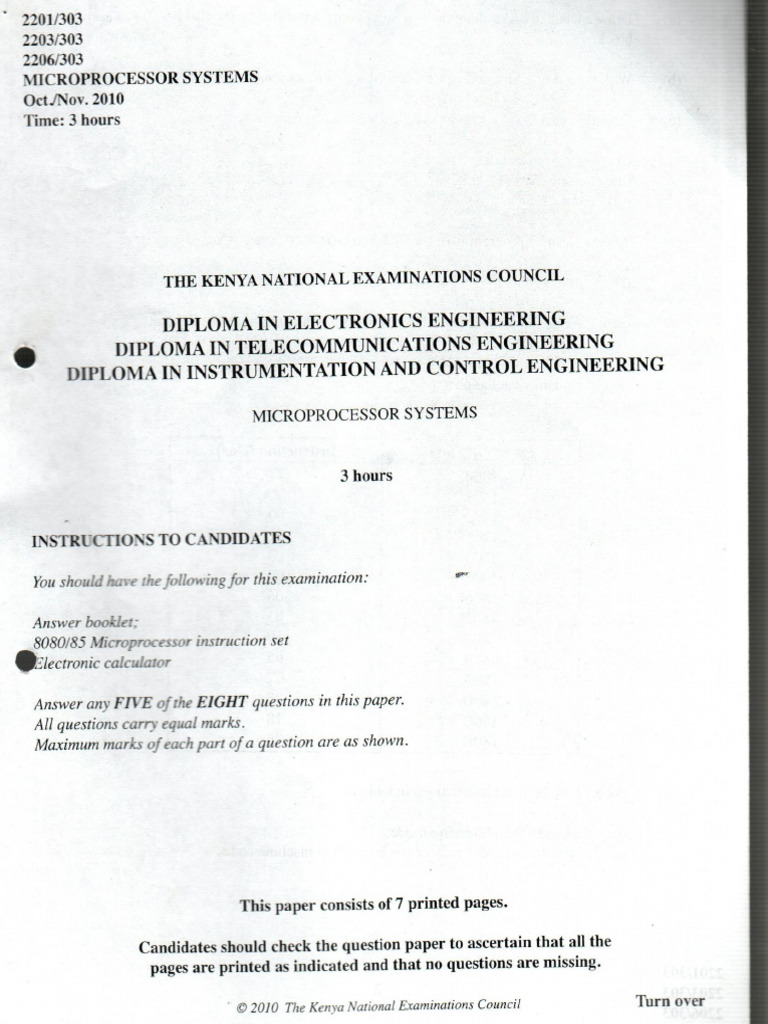 Microprocessor Systems - Nov 2010 | PDF