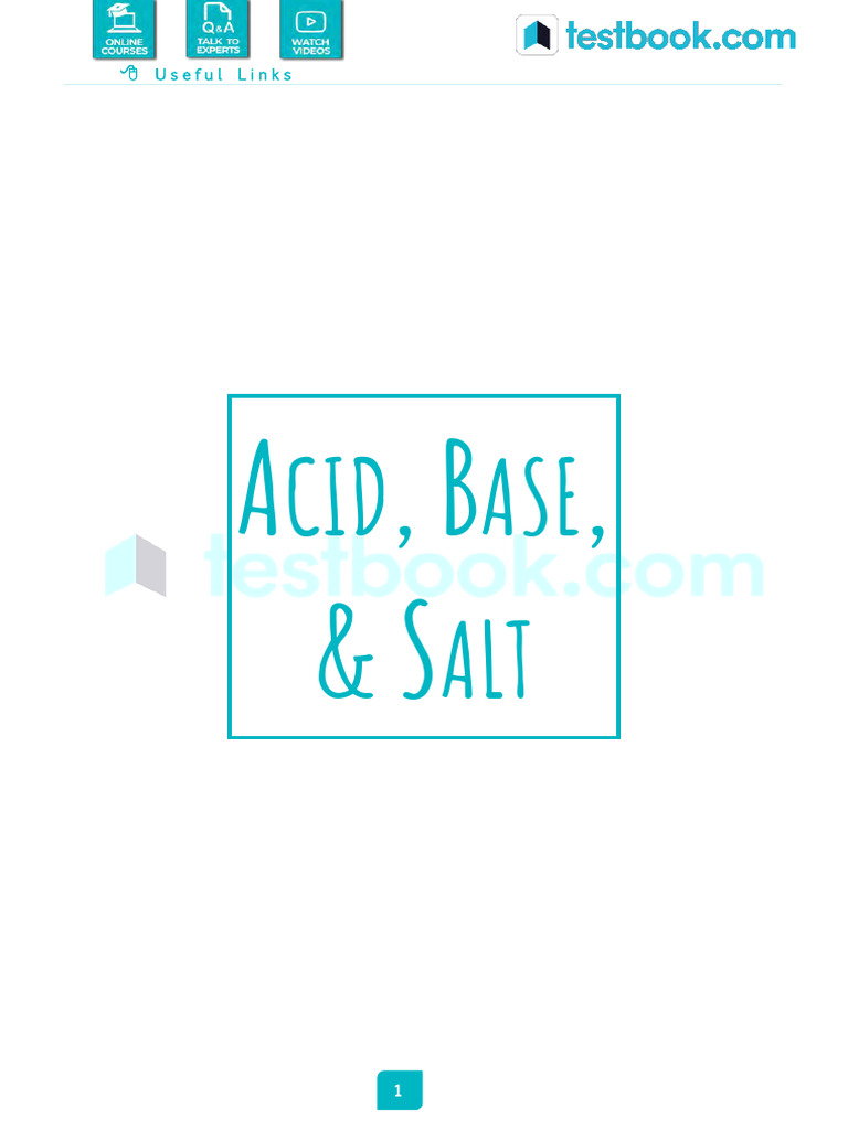 Acid, Base, And Salt | PDF | Sodium Carbonate | Sodium Bicarbonate