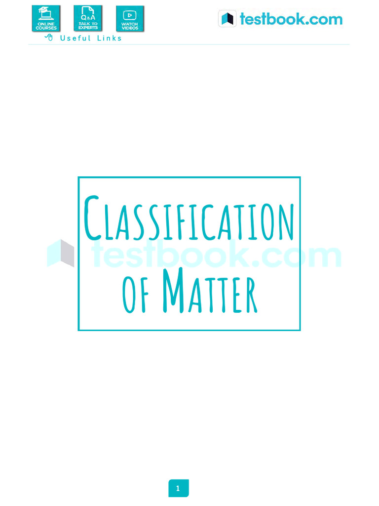 Classification of Matter | PDF | Gases | Liquids