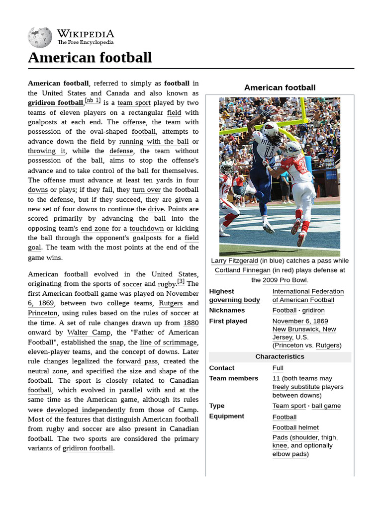 American Football | PDF | American Football | Gridiron Football