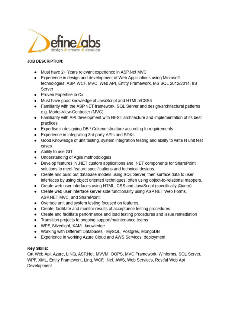 DefineLabs JD | PDF | Computers