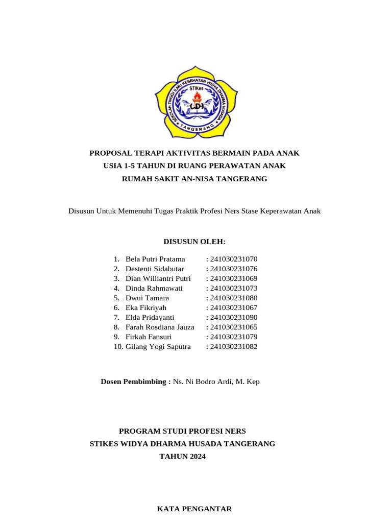 Proposal Terapi Aktivitas Bermain Pada Anak - Puzzle | PDF | Pengembangan Diri