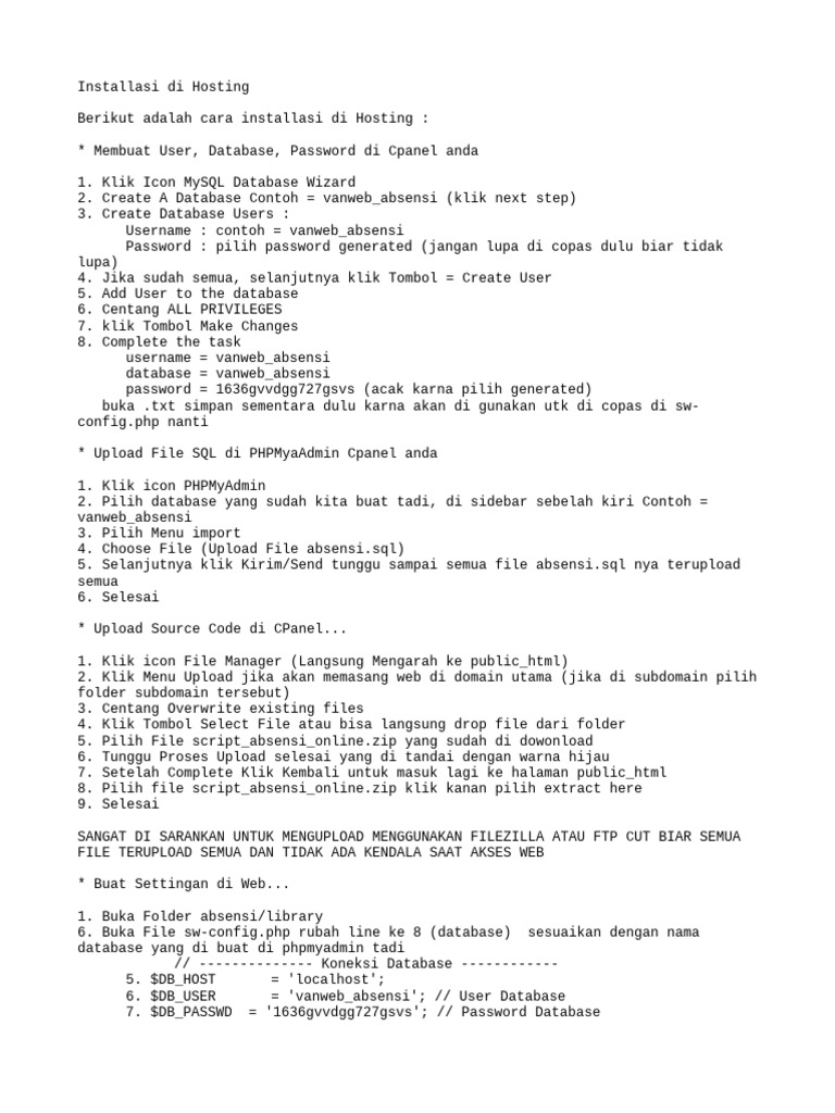 Instalasi Script Di Hosting | PDF | Bisnis | Teknologi & Rekayasa