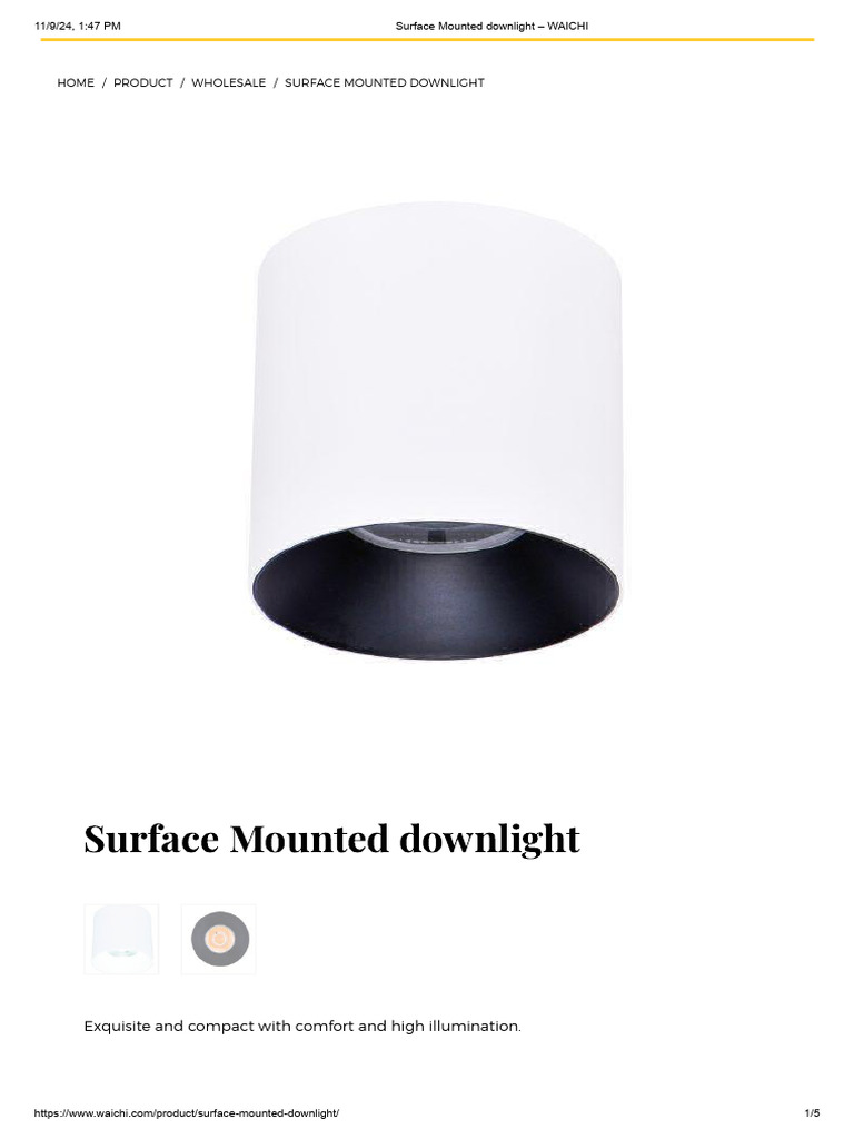Surface Mounted Downlight - WAICHI | PDF | Lighting | Light