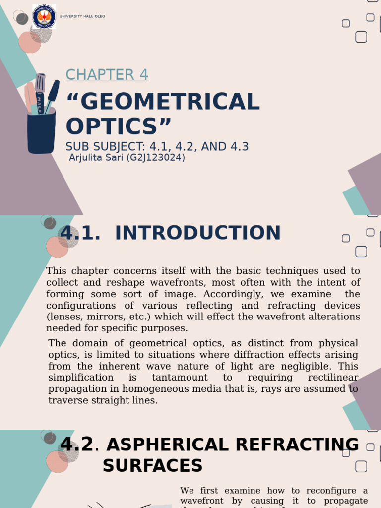 Tugas 5 Chapter 4 - G2J123024 Arjulita Sari | PDF | Optics | Physical Phenomena
